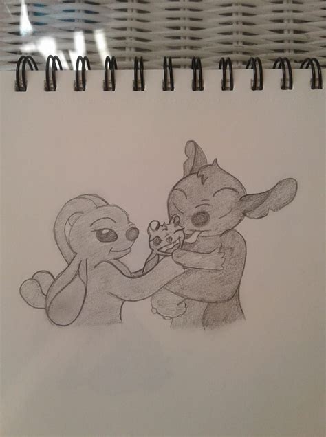 Stitch And Angel Drawings