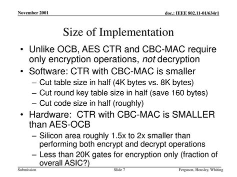 Ppt Aes Mode Choices Ocb Vs Counter Mode With Cbc Mac Powerpoint Presentation Id 5330007