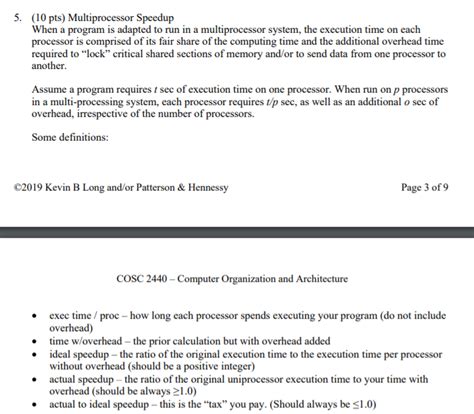 5 10 Pts Multiprocessor Speedup When A Program Is