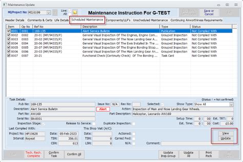 maintenance updates internal maintenance with maintenance instruction