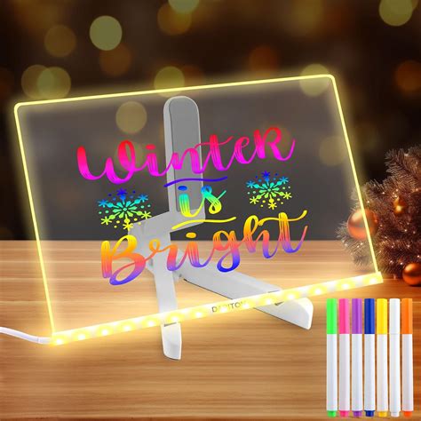 Amazon.com: LED Note Board with Colors,Drawing Board, with Adjustable Stand,Rewritable ...