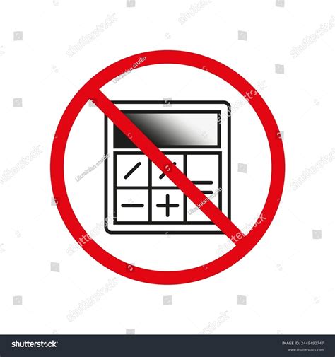 No Calculator Allowed Sign Mathematical Operations Stock Vector Royalty Free 2449492747