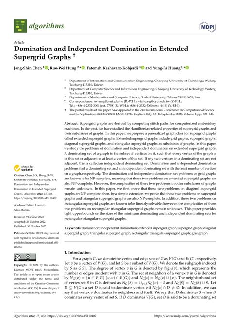 Pdf Domination And Independent Domination In Extended Supergrid Graphs