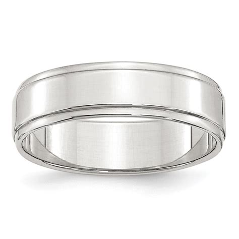 Ss 6mm Flat W Step Edge Size 65 Band In Sterling Silver