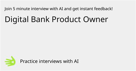 Greetai — Digital Bank Product Owner Interview Practice And Instant Feedback