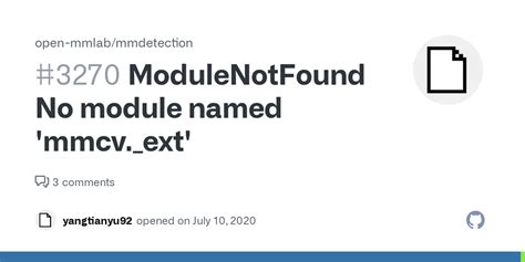 Modulenotfounderror No Module Named Mmcvext · Issue 3270 · Open Mmlabmmdetection · Github