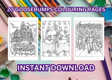 Goosebumps Coloring Pages Set R L Stine Illustrations S Horror Inspired Tv Show