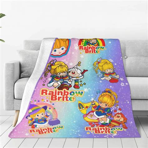 Rainbow Brite Throw Blanket Couch Bed Sofa Soft Lightweight Warm Cozy