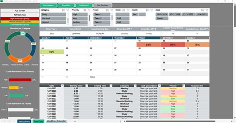 Workload Capacity Calendar Excel Master