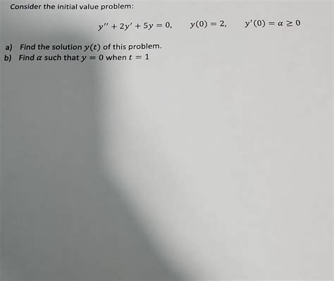 Solved Consider The Initial Value Problem Chegg
