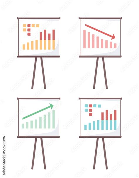 Business Processes Presentation Semi Flat Color Vector Objects Set Editable Elements Full
