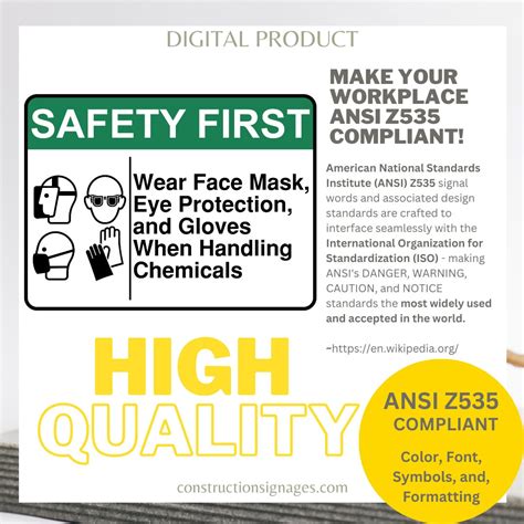 Laboratory Safety Signage Bundle Printable Safety Signages Etsy