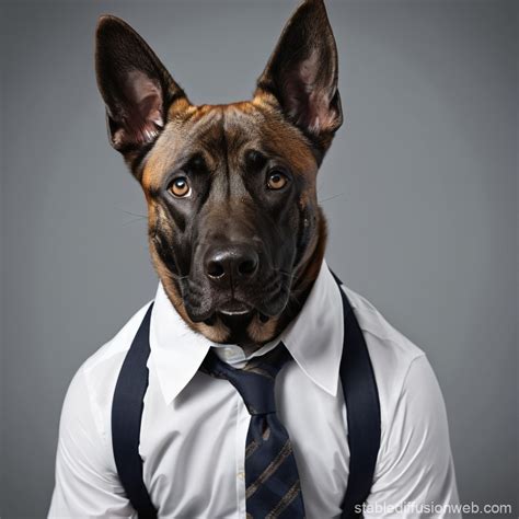 Berger Malinois In Human Costume Stable Diffusion Online