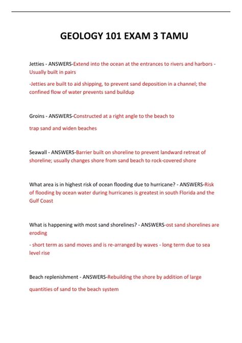 geology 101 exam 3 tamu questions and answers 2024 geology 101 tamu stuvia us