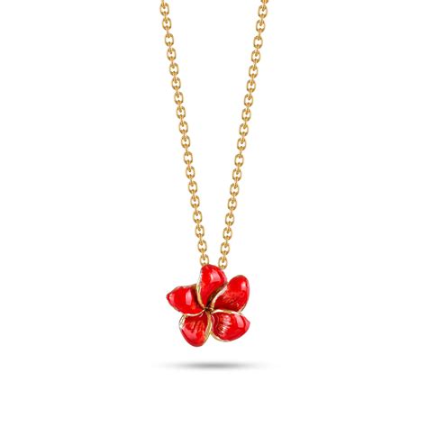 Gold Plated Jasmine Flower Necklace Botanical Floral Pendant