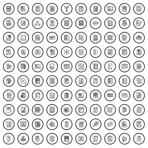 Document Icons Set Outline Style Vector Art At Vecteezy
