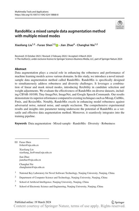 Randomix A Mixed Sample Data Augmentation Method With Multiple Mixed