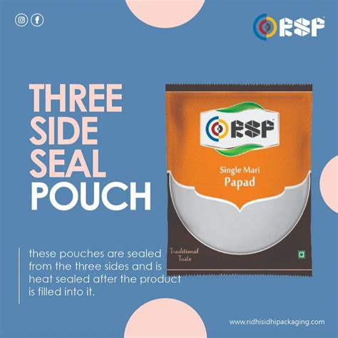 Printed Matte Three Side Seal Pouch At ₹ 190kg In Ahmedabad Id