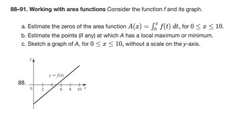 Solved 8891 Working With Area Functions Consider The