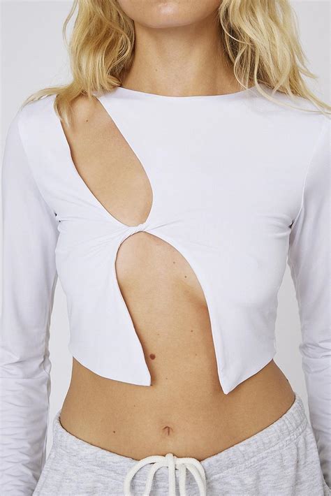 Female White Windowed Croptop Beyyoglu