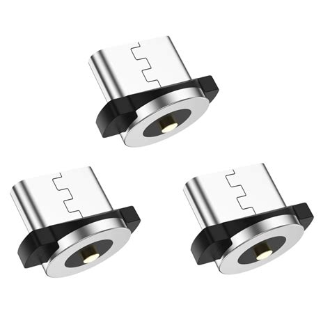 Kit 3 Conector Para Cabo Magnetico Usb 1 Pino Ponta Ima 2 4a Plug Faz