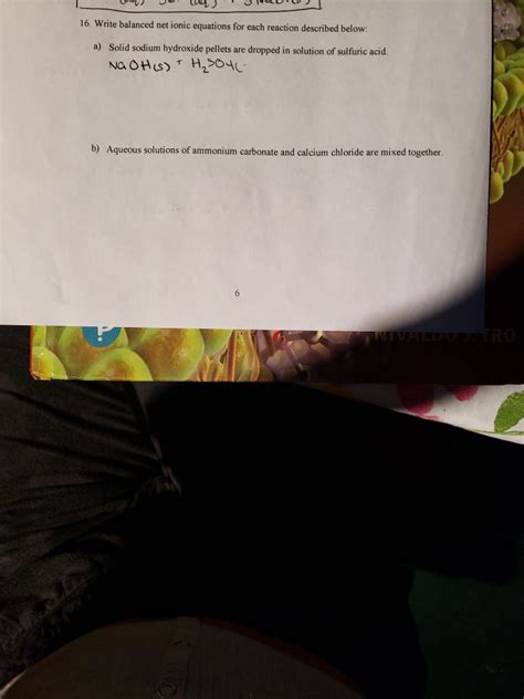 solved 16 write balanced net ionic equations for each