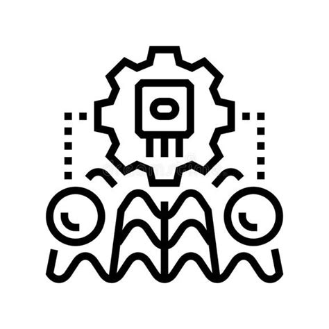 Simulator Quantum Computer Line Icon Vector Illustration Stock Vector