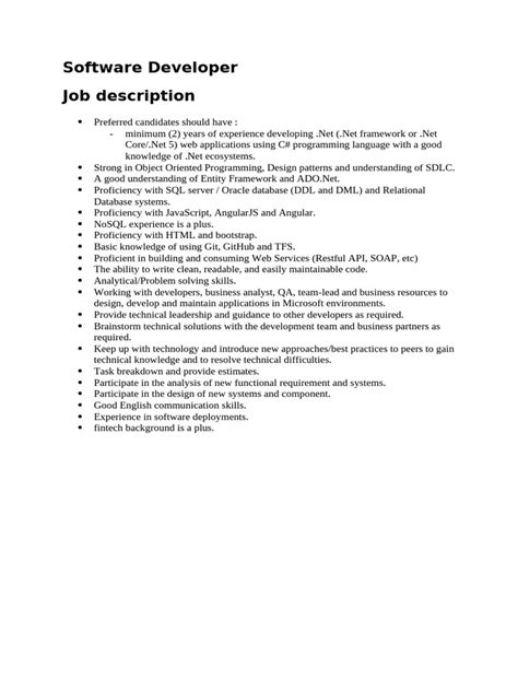 software developer pdf
