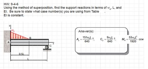 solved hw 9 4 6 using the method of superposition find the