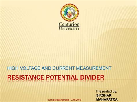 Resistance Potential Divider Pptx