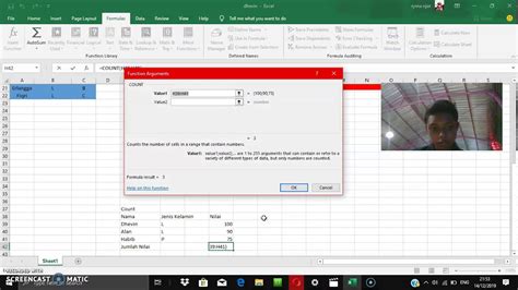 count excel youtube