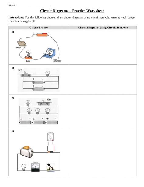 Circuit Drawing Practice Worksheet Answers Printable Pdf Template