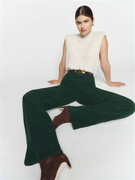 Alyssa High Rise Wide Leg Corduroy Pants Sustainable Denim Reformation