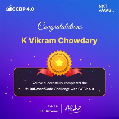 100daysofcode Nxtwave Ccbp Ccbpintensive 100daysofcodechallenege