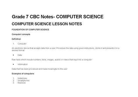 Grade 7 Cbc Complete Integrated Science Notes Grade By Vyntex