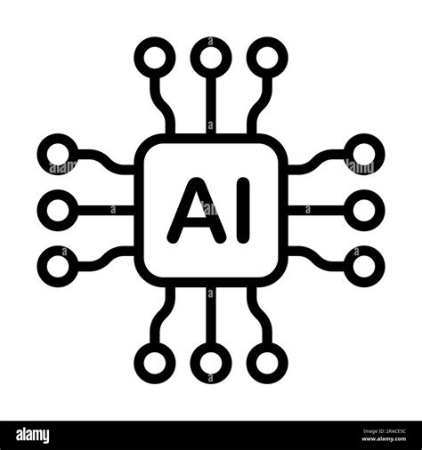 Artificial Intelligence Ai Processor Chip Vector Icon Symbol For Graphic Design Logo Website