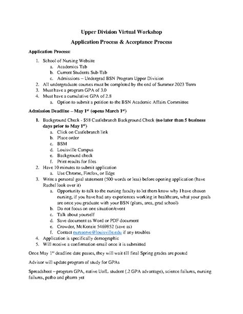 Upper Division Application Notes Upper Division Virtual Workshop