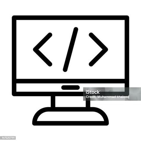 Icône De Ligne Épaisse Vectorielle De Langage De Programmation Pour Un