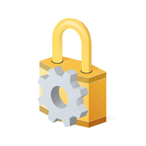 Premium Vector Volumetric Lock Icon Or Password With Gear Icon Settings Icon Or Instruction Premium Vector Volumetric Lock Icon Or Password With Gear Icon Settings Icon Or Instruction