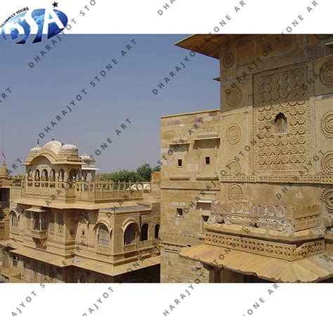 Antique Yellow Stone Cladding Elevation Dharajyot Stone Art