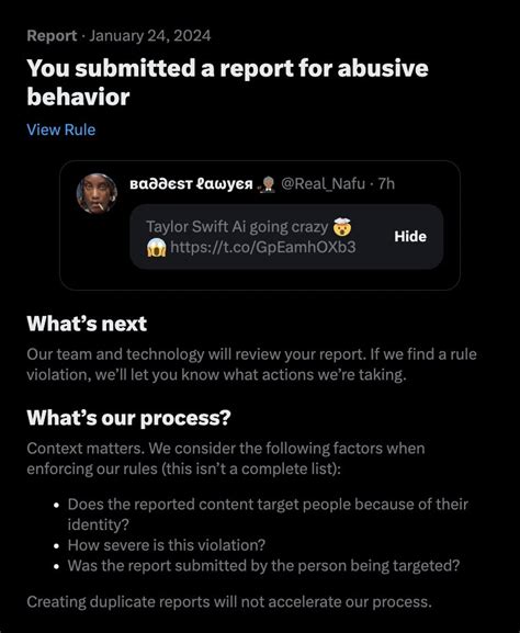 Report Submitted Taylor Swift Ai Pictures Controversy Know Your Meme