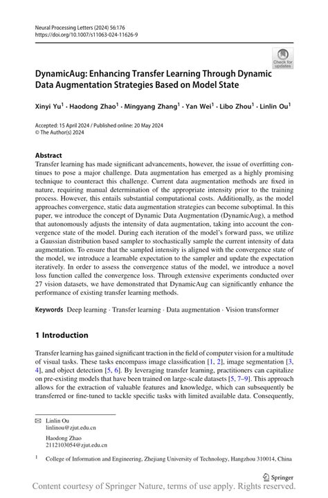 pdf dynamicaug enhancing transfer learning through dynamic data