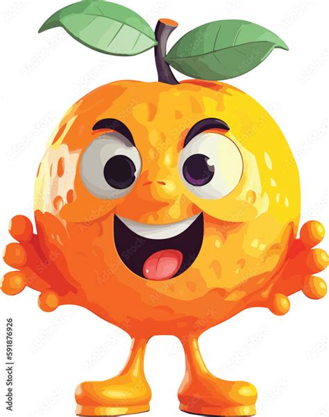 Cute Chibi Lemon Orange Character Vector Art Stock Vector Adobe Stock