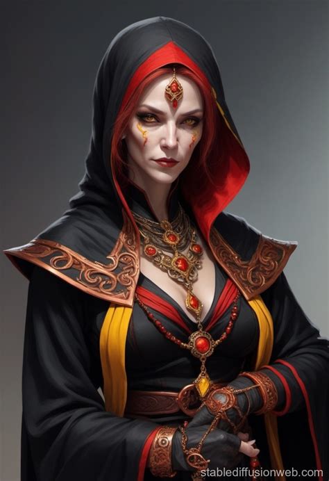 Elderly Female Mage Assassin In Black Robes Stable Diffusion Online