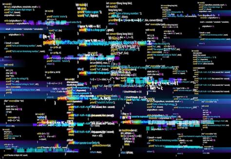 fundo abstrato com código de programa com falha vetor premium