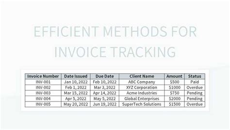 efficient methods for invoice tracking excel template free download