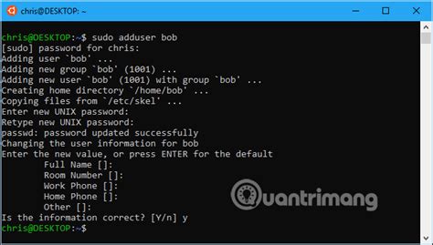 Cách Thay đổi Tài Khoản Người Dùng Trong Ubuntu Bash Shell Windows 10