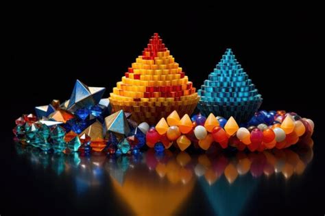 Premium Ai Image Vibrant Glass Beads Arranged In Geometric Shapes
