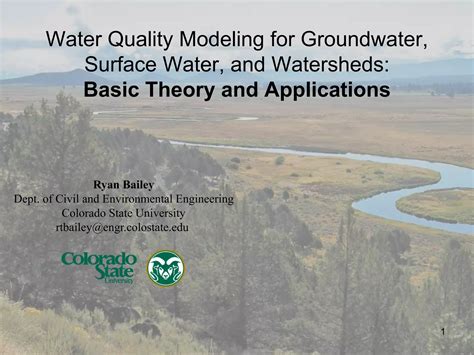 Water Quality Modeling For Groundwater Surface Water And Watersheds Basic Theory And