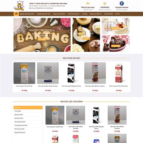 source code theme wordpress bán nguyên liệu dung cụ làm bánh 02 2025